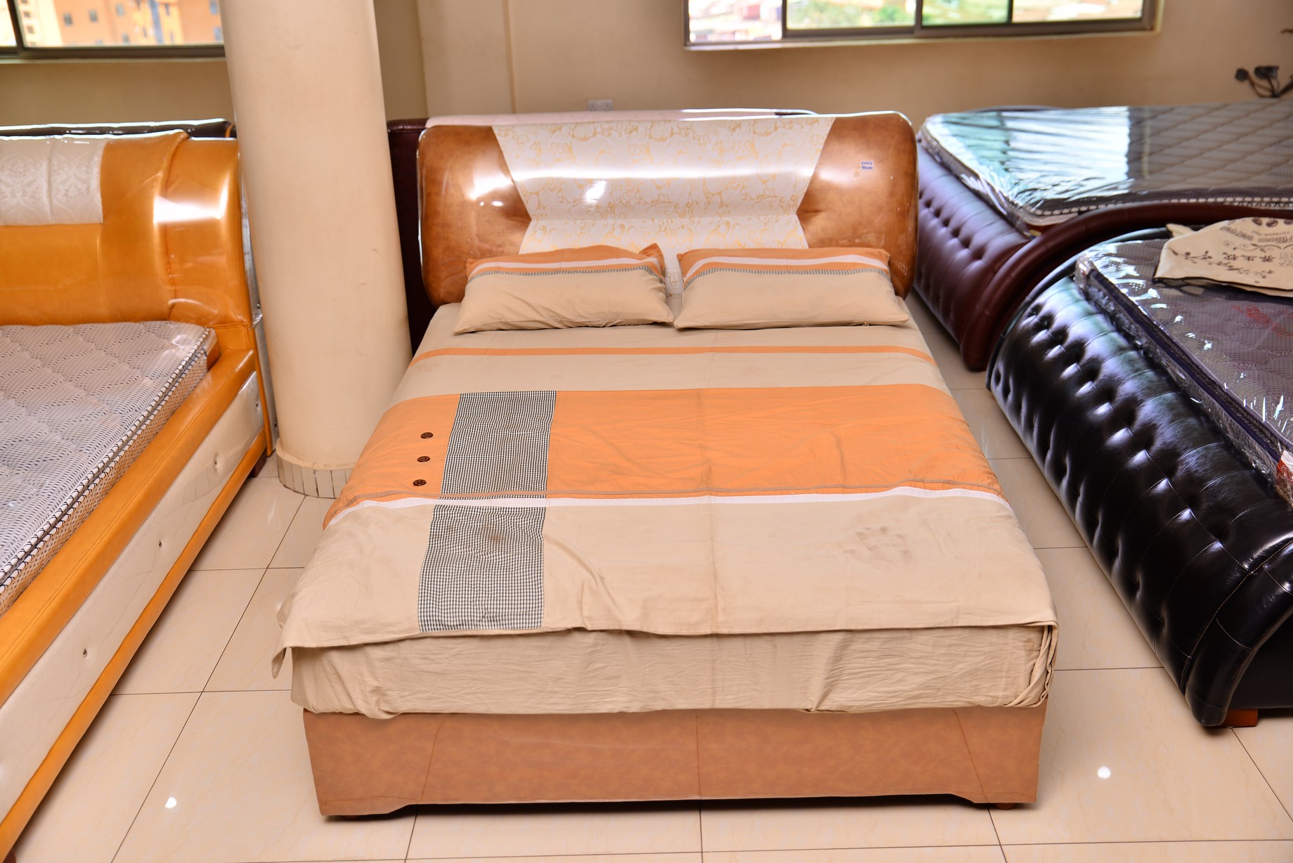 Leather Bed 5x6 - Vision Plus Furniture